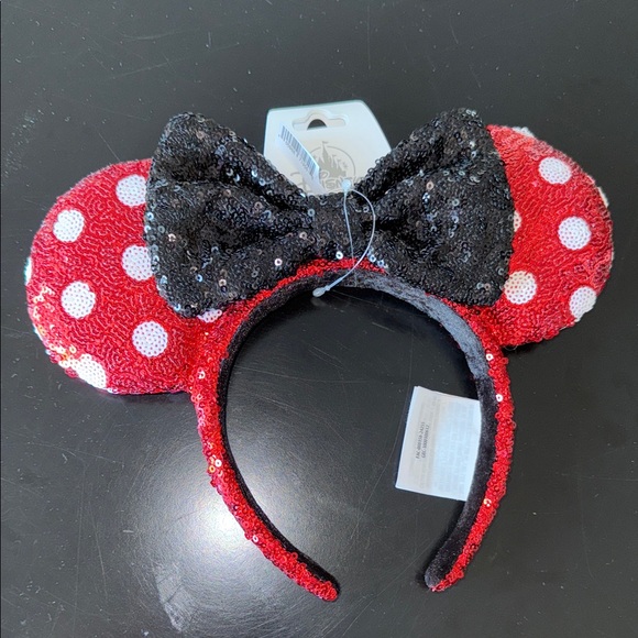 Disney | Accessories | Disney Red And Black Polka Dot Mickey Ears ...